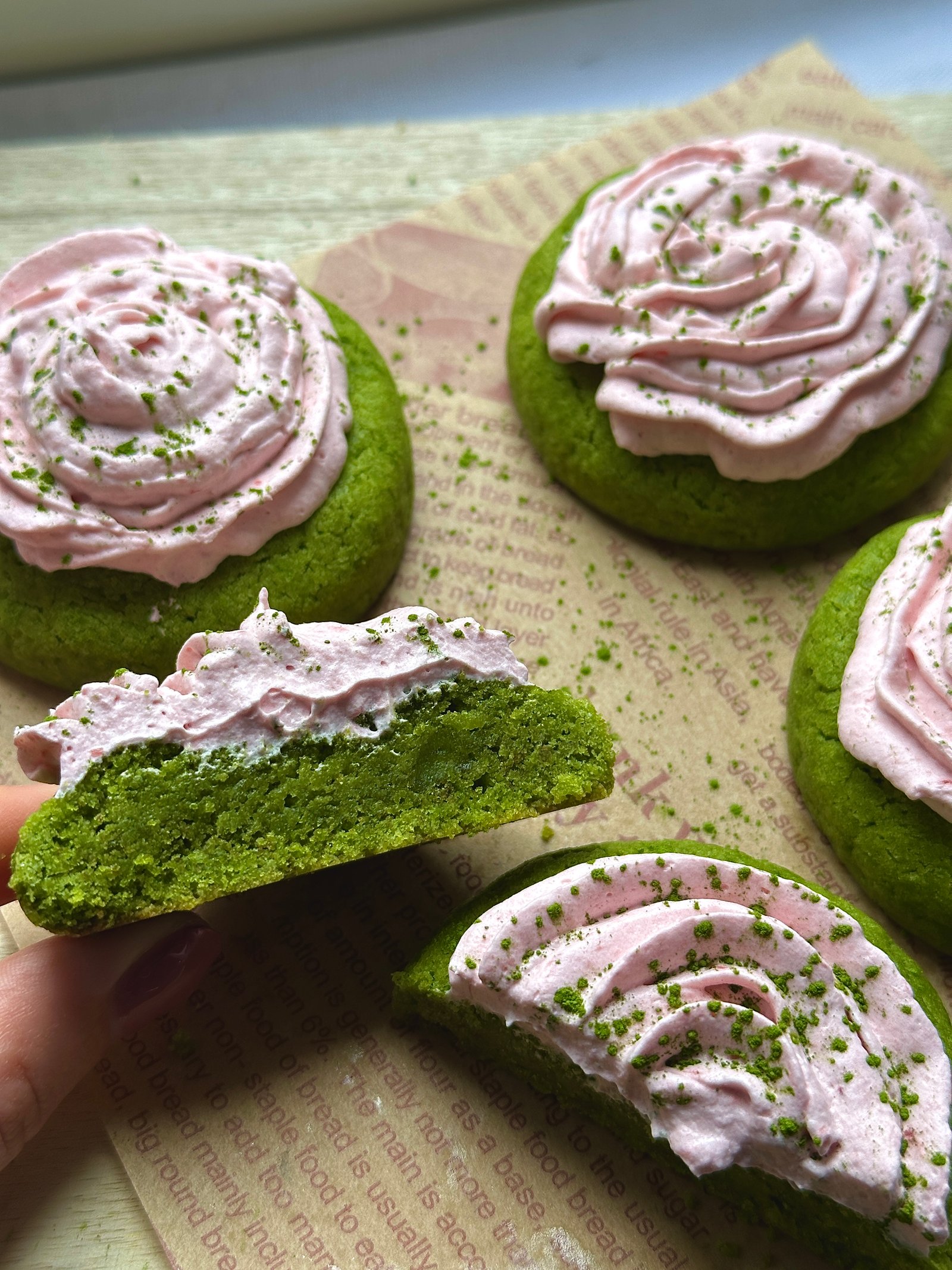Strawberry Matcha Cookies - Izzy's Kitchen